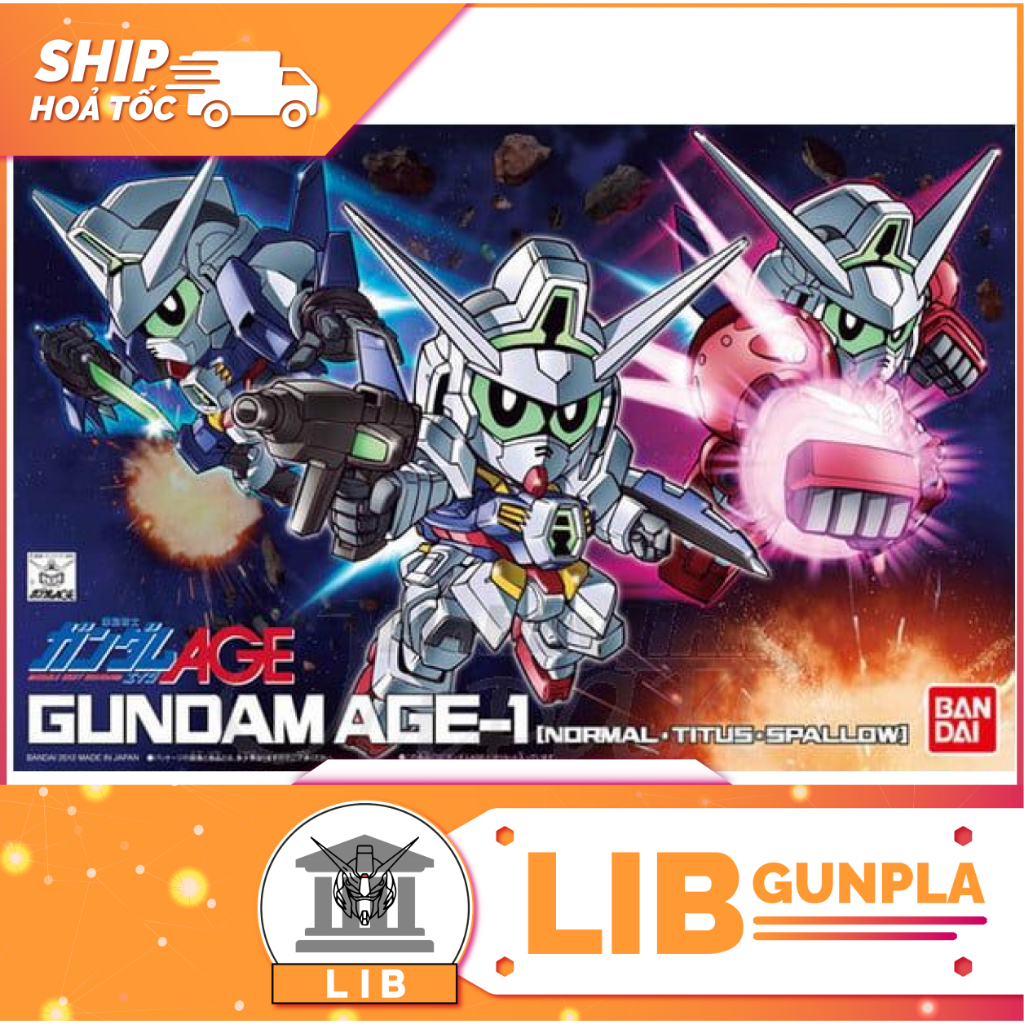 Đồ chơi mô hình lắp ráp Bandai Gundam SD BB 369 GUNDAM AGE-1 / AGE 1 - Normal / Titus / Spallow ...