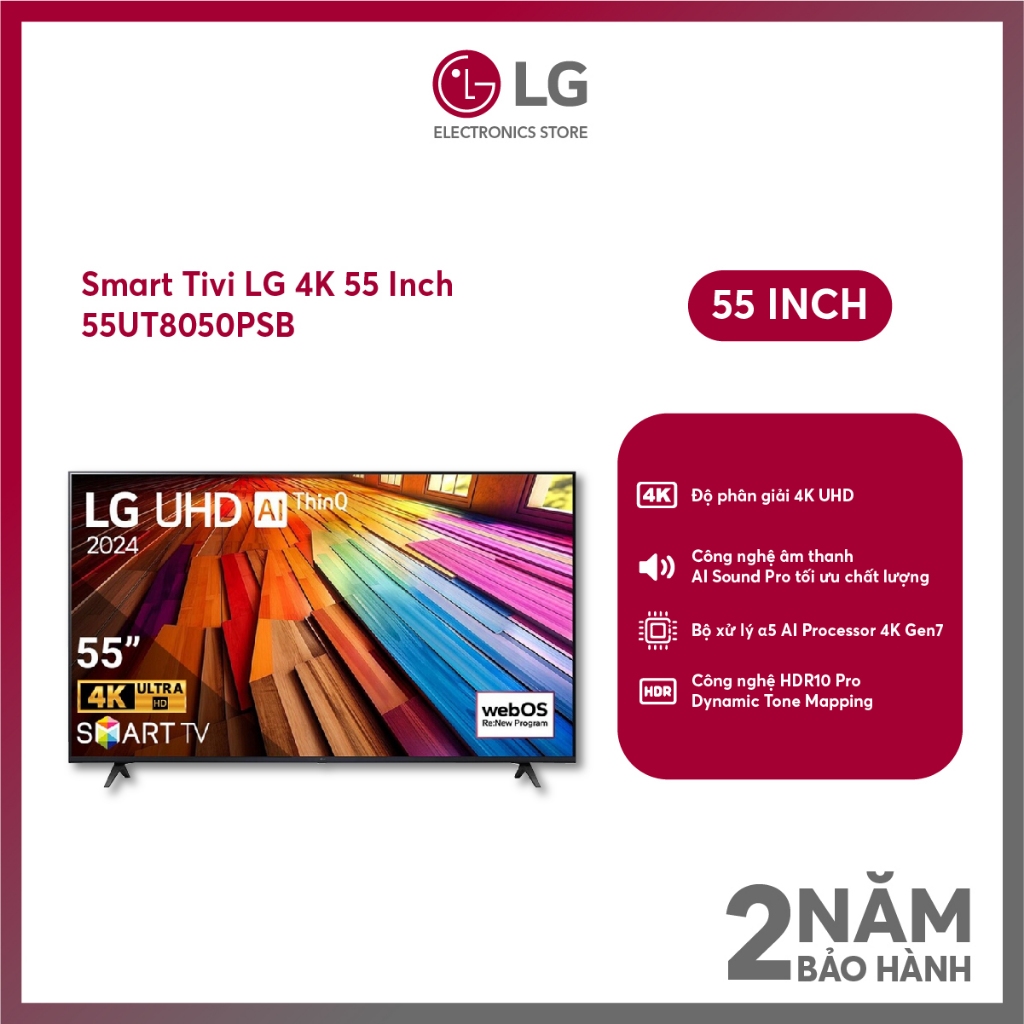 Smart Tivi LG 4K 55 Inch 55UT8050PSB - Miễn phí giao lắp Hà Nội ...