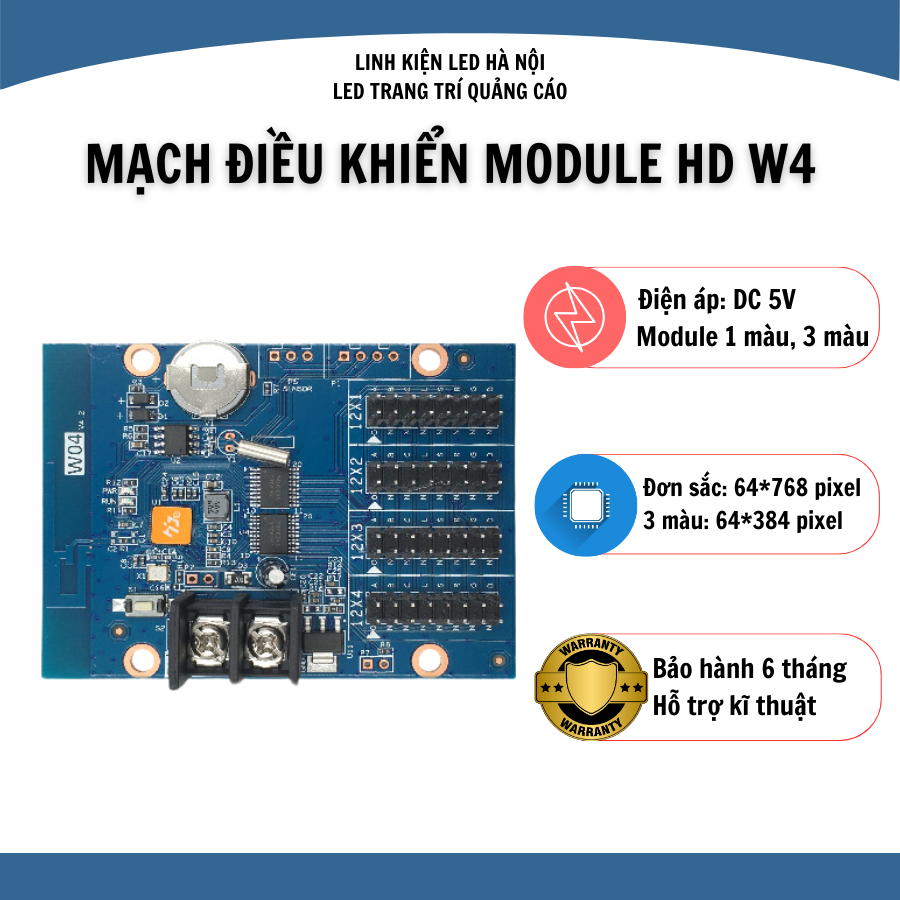 Mạch Điều Khiển Led Ma Trận 1 Màu, 3 Màu HD-W04 ĐK Qua WiFi | Shopee Việt Nam