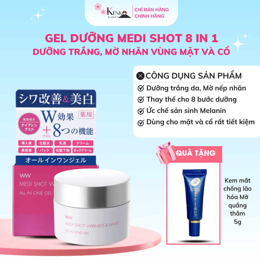 Gel dưỡng trắng và giảm nếp nhăn toàn diện Medi Shot Wrinkle & White All in One Gel 75g | Shopee ...