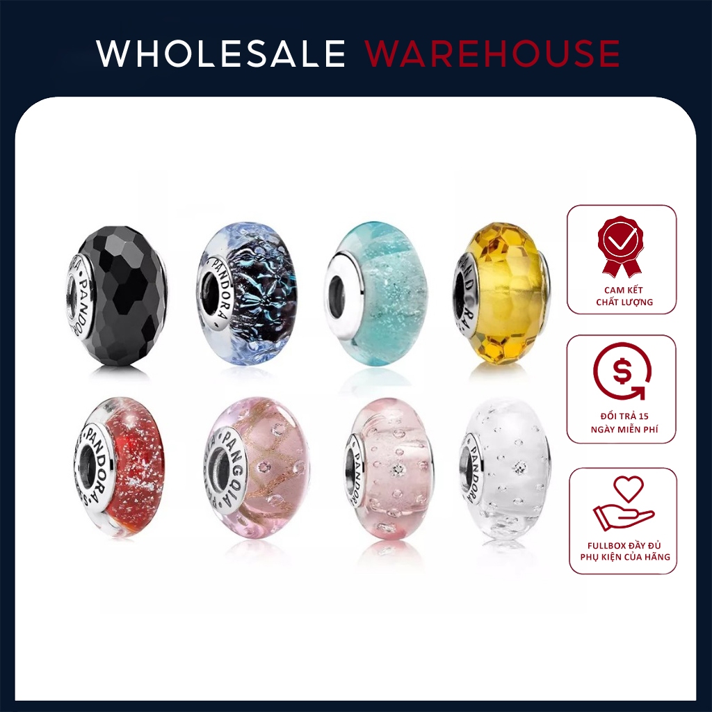 Charm Pan Wavy Fancy Murano Glass Charm thủy tinh Bạc S925 | Shopee ...