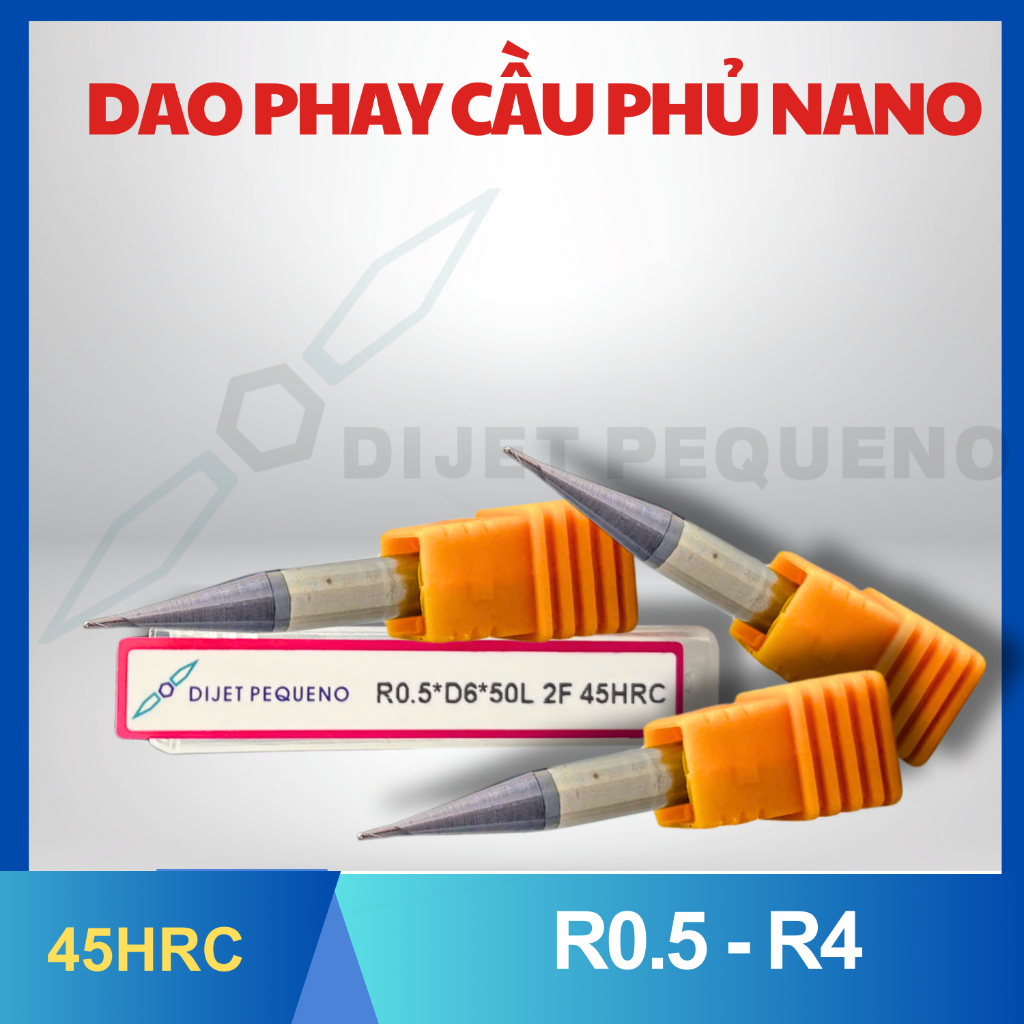 [R0.5-R4] Dao phay cầu độ cứng 45HRC các sản phẩm có biên dạng phức tạp ...