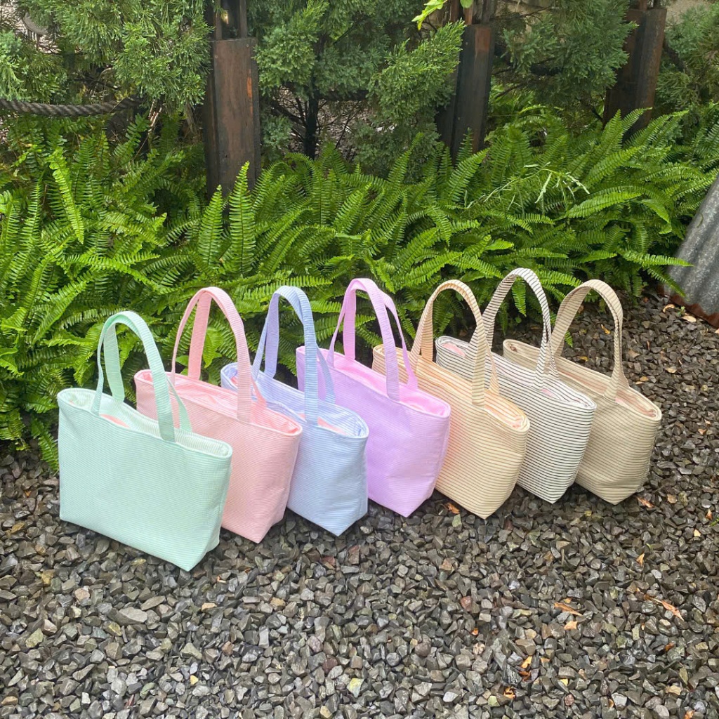 Túi tote chần bông đứng form caro pastel Bé Điệu | Shopee Việt Nam