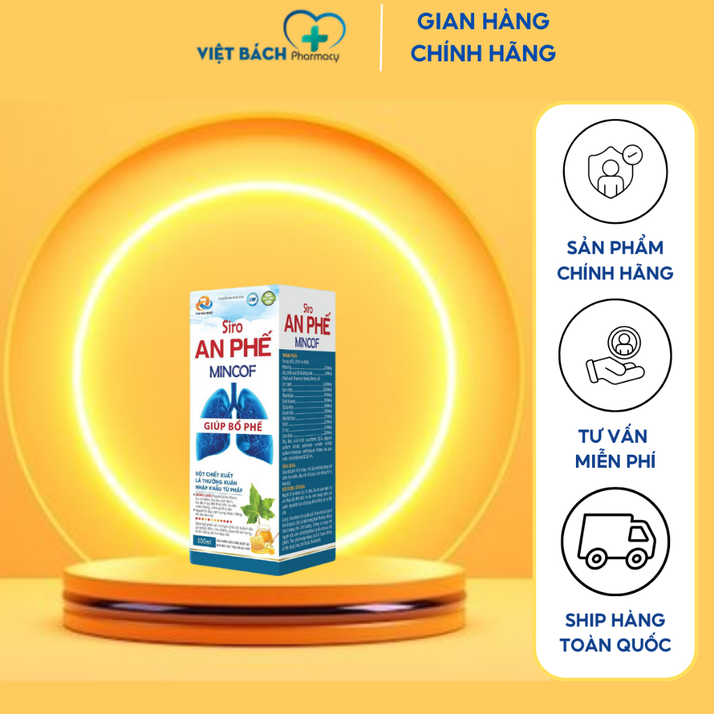 SIRO AN PHẾ MINCOF giúp bổ phế giảm ho, giảm đau rát họng 100ml ...