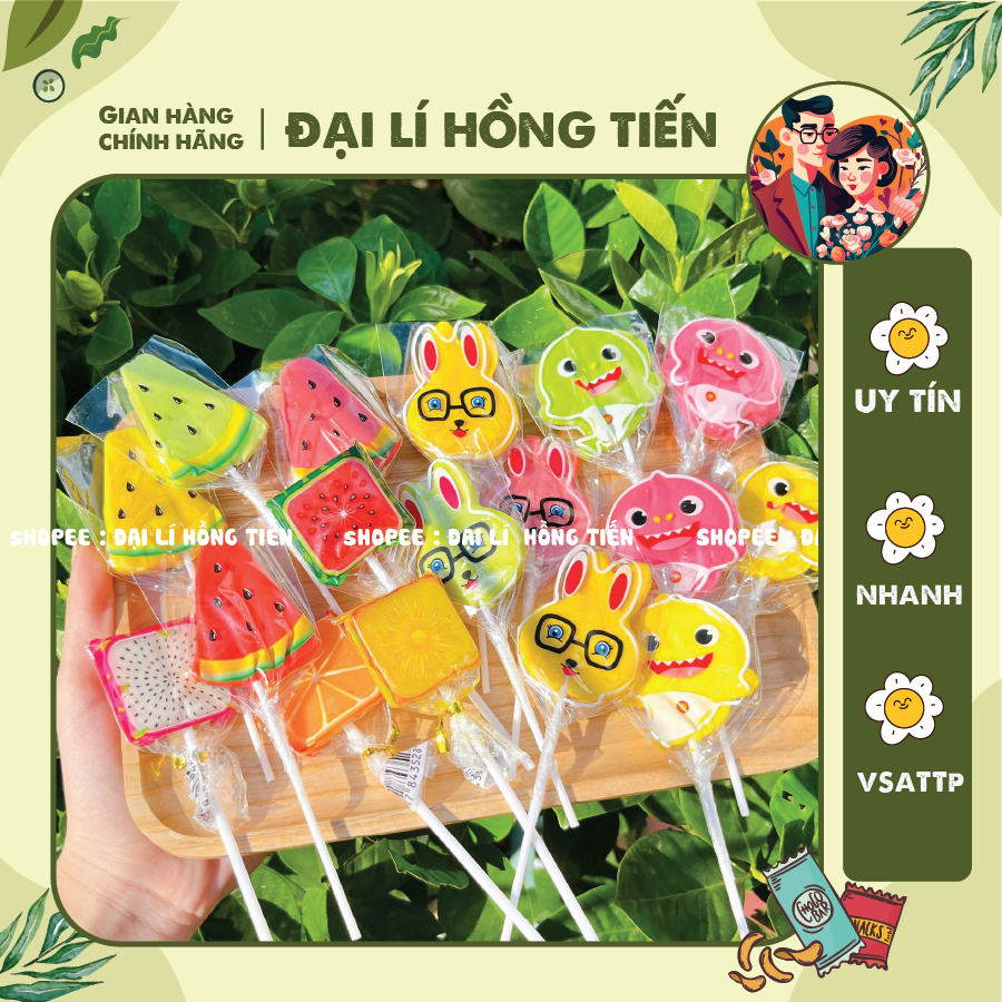 Kẹo Mút Trái Cây Mix Vị Que Lớn, Kẹo Mút Hoa Quả Dâu Tây / Việt Quất ...