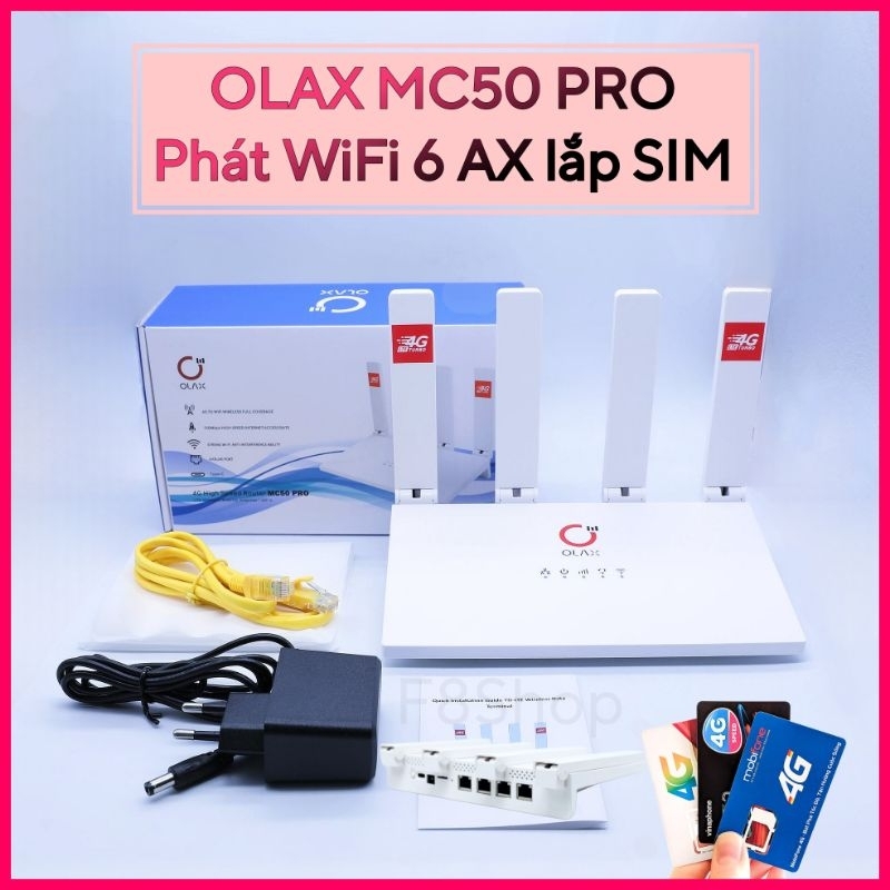 Bộ phát wifi 6 di động lắp SIM OLAX MC50 PRO 4G LTE tốc độ cao 300Mbps | Shopee Việt Nam