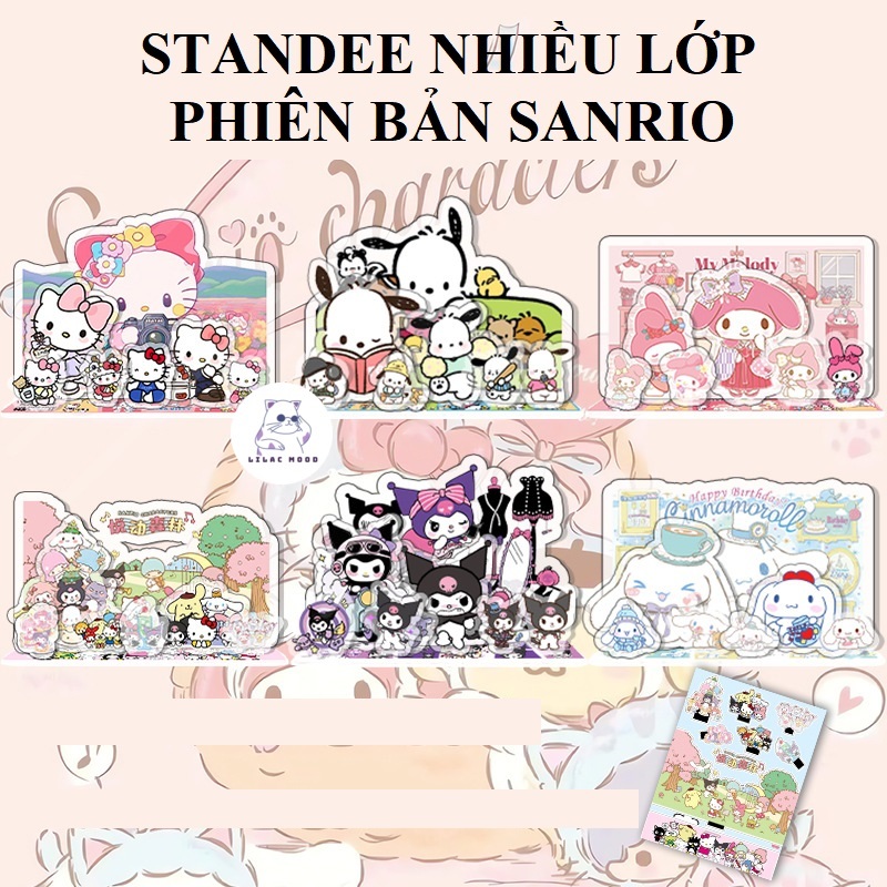 (sẵn- mẫu) Standee nhiều lớp Sanrio mô hình nhiều lớp trưng bày ...