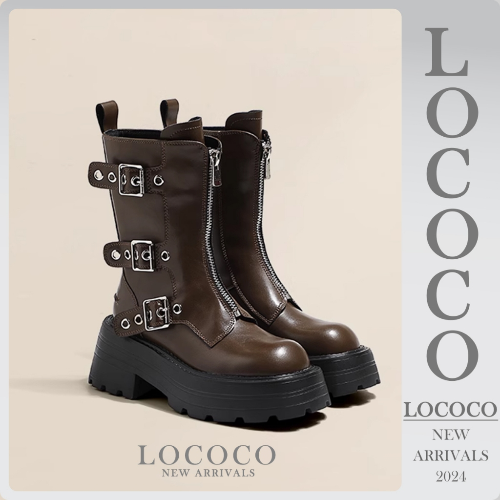 [Sẵn] Giày Bốt Nữ Đế Cao 5cm Ulzzang Da Chất Lượng Cao LOCOCO Cá Tính Thời Trang 2024 | Shopee ...