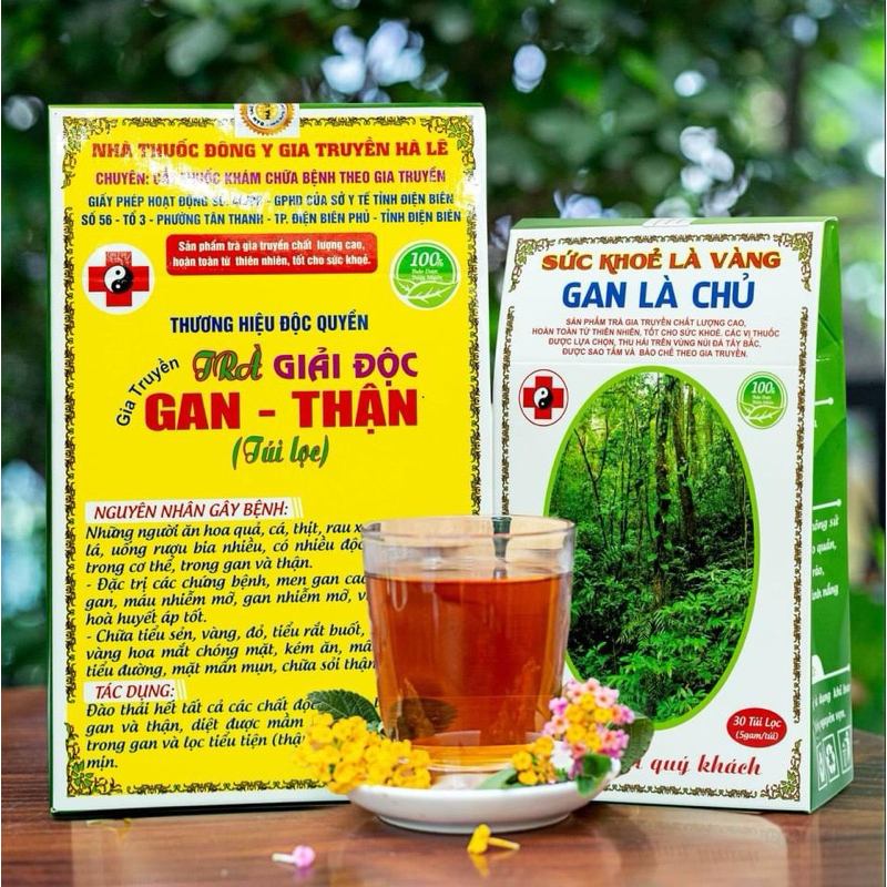 Trà 50 túi lọc trà giải độc gan thận đông y gia truyền Hà Lê | Shopee Việt Nam