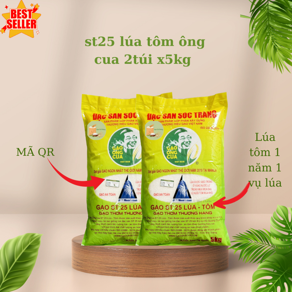 ( Nsx T6 /2025 )10kg gạo st25 Lúa tôm hồ quang cua | Shopee Việt Nam