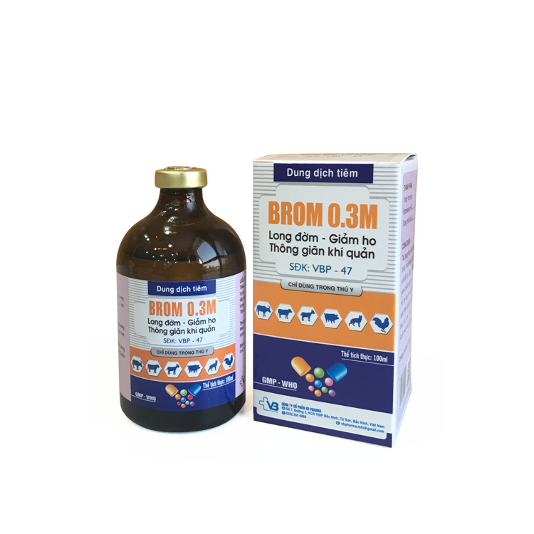 Brom 0.3M chai 100ml VB Pharma giảm ho long đờm thông giãn khí quản ở ...