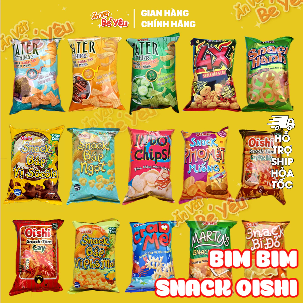 (Hỏa tốc HN 68g) Bim bim oishi bánh snack Oishi® nhiều loại và đủ vị ...