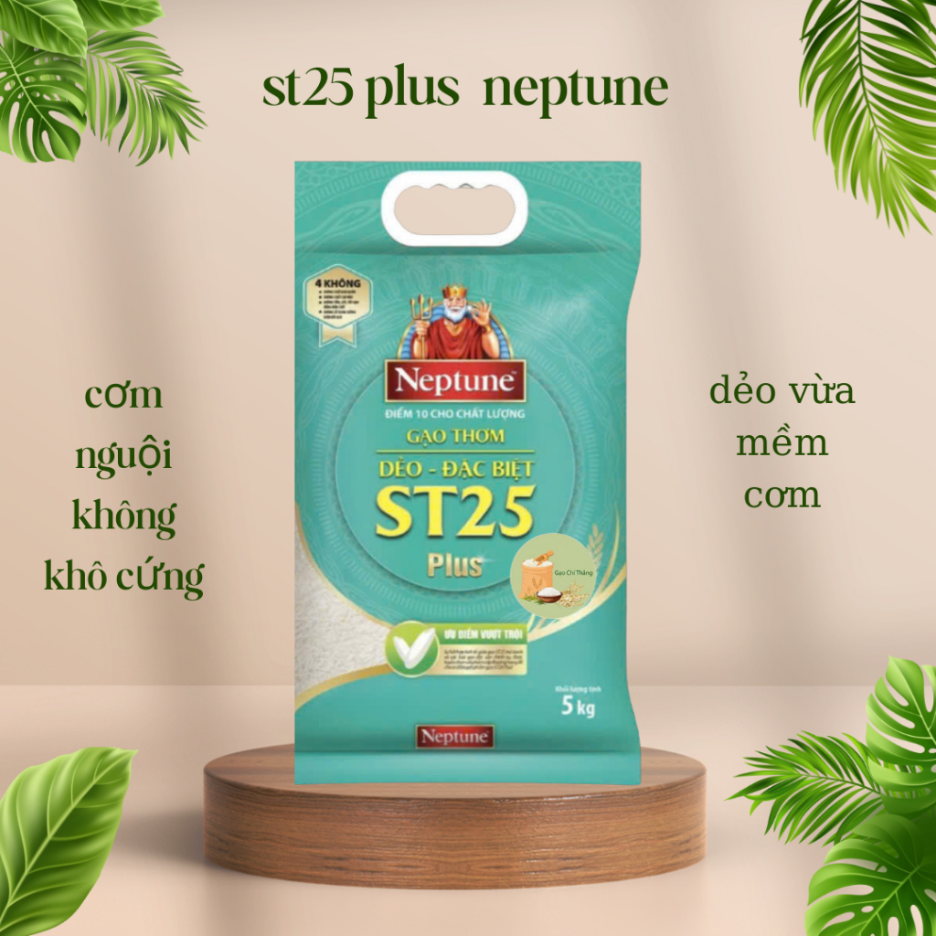 5kg gạo thơm dẻo st25 Neptune plus xanh đặc biệt | Shopee Việt Nam