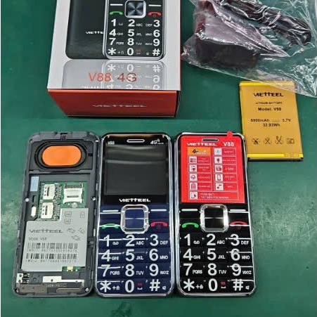 Điện thoại bàn phím Viettel V88 Dành cho người già cao tuổi sóng 4G 2 ...