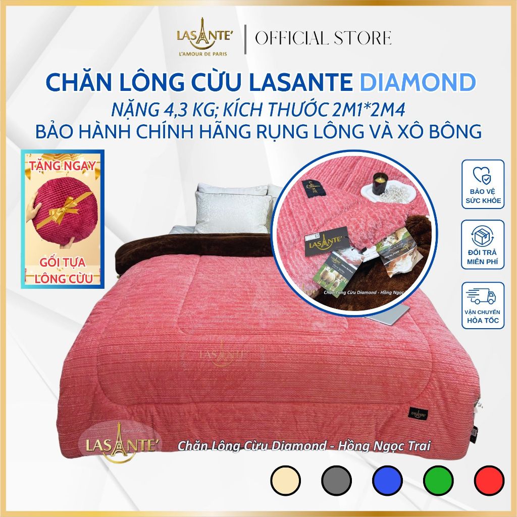 Chăn Lông Cừu Lasante 4.3kg Mùa Đông Đại Hàn Diamond Ấm Áp 3 Lớp 2m1x2m4 mới nhất 2026 | Shopee ...