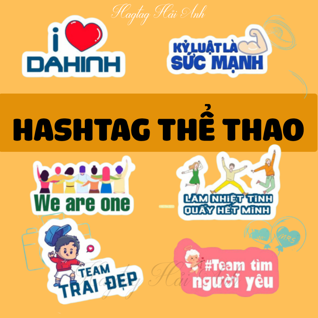 Hashtag chạy bổ, run thể thao,hội thao, cổ động vui nhộn, hastag team ...
