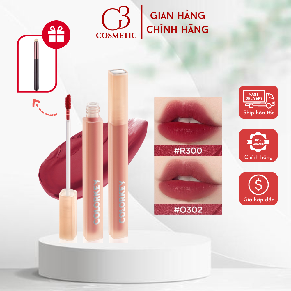 Son lì COLORKEY Watery Tint bền màu lâu trôi, siêu mịn môi 1.8g tặng ...
