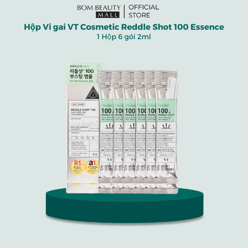 Tinh Chất Dưỡng Da Vi Kim VT Cosmetic Reedle Shot 100 / 300 hộp 6 gói ( 7/2027) [6 gói/2ml ...