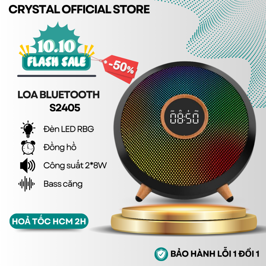 Loa Bluetooth S2405 Cao cấp , Đồng hồ Led hiển thị , Công suất 10w | Crystal Storee | Shopee ...