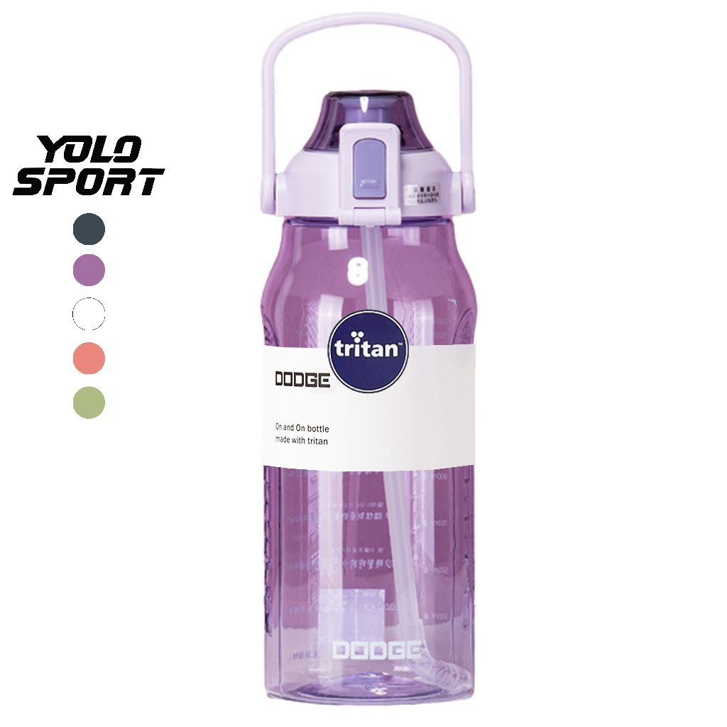 Bình Nước Thể Thao Nhựa Tritan 2 Lít Cỡ Lớn To Trong Suốt Có Chia Vạch Nhắc Giờ Kèm Ống Hút Tặng ...