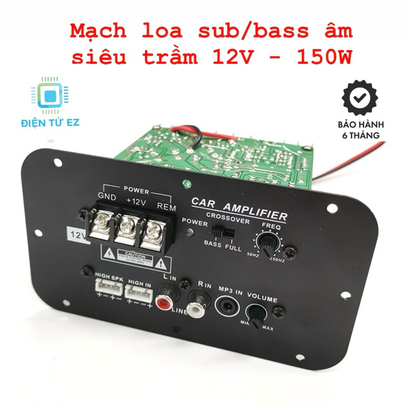 Mạch loa sub 2 chế độ full lời và tách bass 2 sò siêu trầm 12V, 150W ...