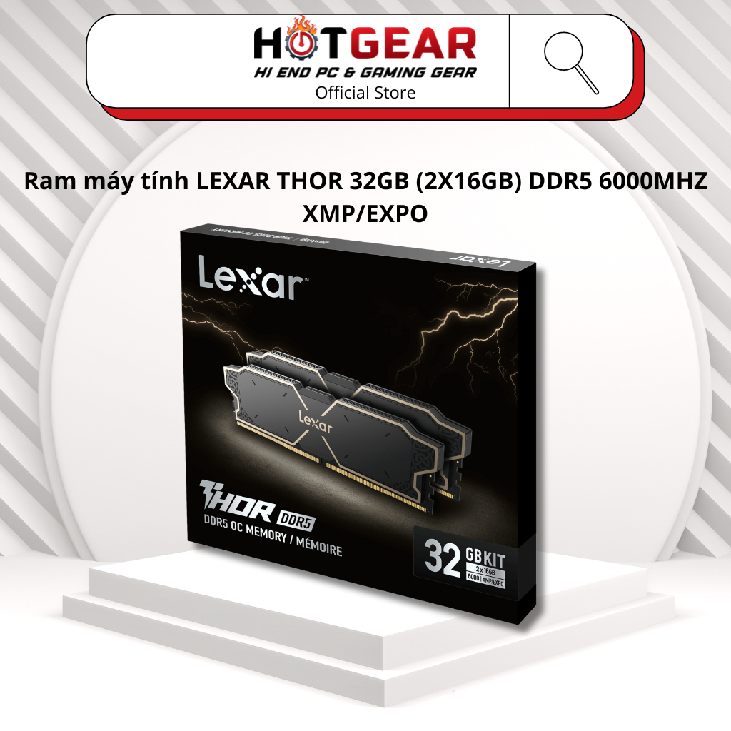 Ram máy tính LEXAR THOR 32GB (2X16GB) DDR5 6000MHZ XMP/EXPO | Shopee ...