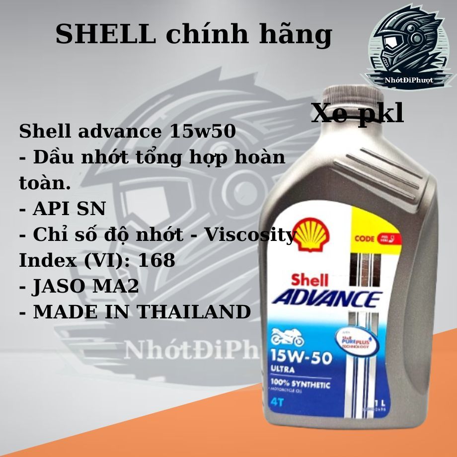 NHỚT TỔNG HỢP 100% SHELL ADVANCE ULTRA 15W50 1L CHUYÊN DÀNH CHO XE MOTO ...