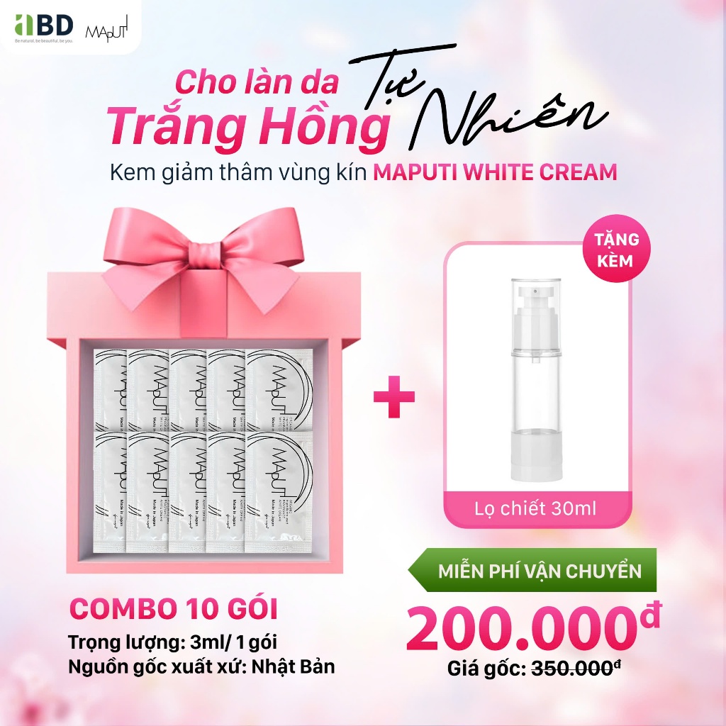 10 gói Kem Giảm Thâm Vùng Kín Maputi White Cream Niacinamide 2% Giảm ...