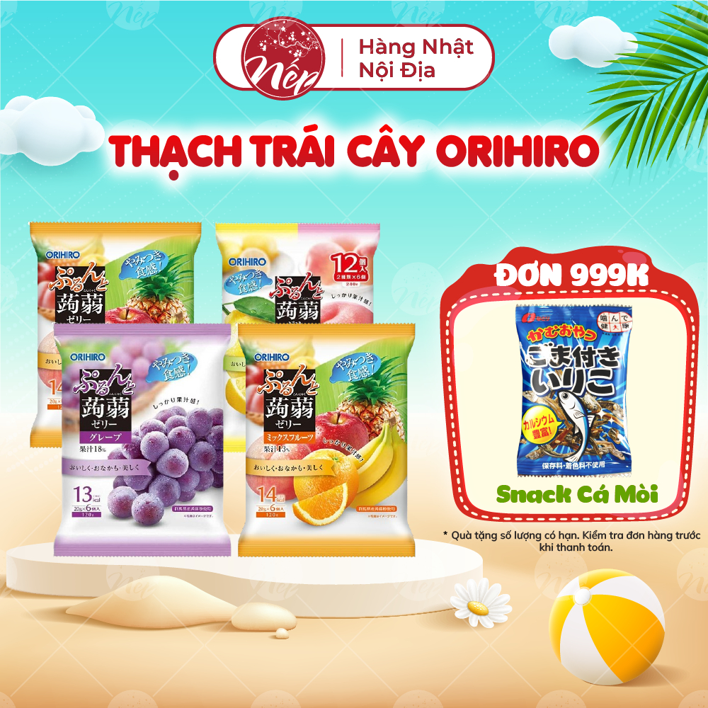 Thạch trái cây Nhật Bản ORIHIRO 20g x 6 cho bé từ 1 tuổi đủ vị - nepshop1 | Shopee Việt Nam