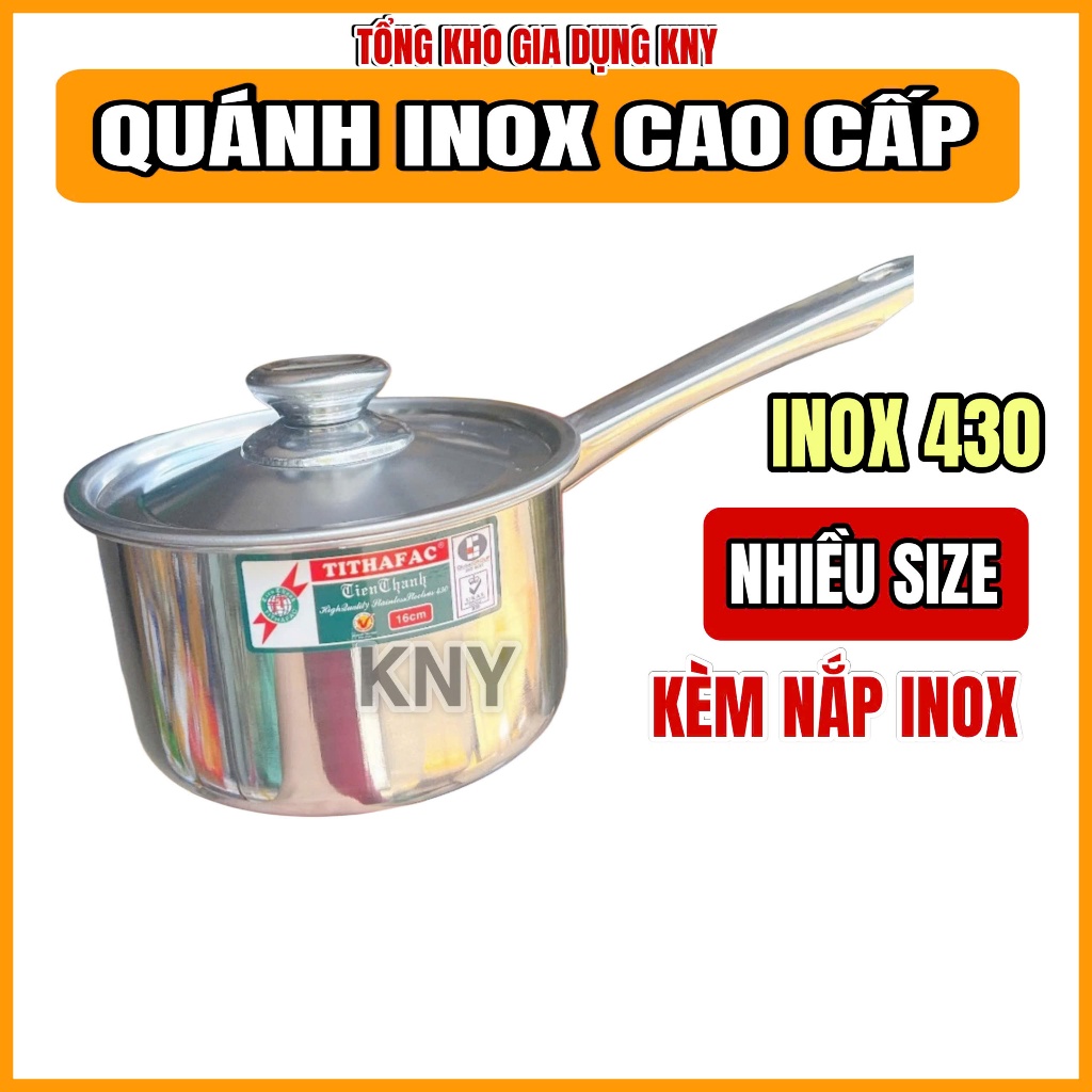 Quánh inox TITHAFAC 430 nấu bột tiện lợi - Quánh inox cao cấp dùng được ...