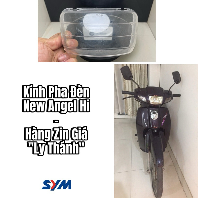 Kính Pha Đèn Xe Máy SYM New Angel Hi / Kính, Kiếng Choá Đèn New Angel ...