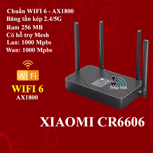 Bộ phát wifi Router wifi Xiaomi CR6606,TR606,wifi6 ax1800,có mesh,wifi dual band 2 băng tần,4 ...