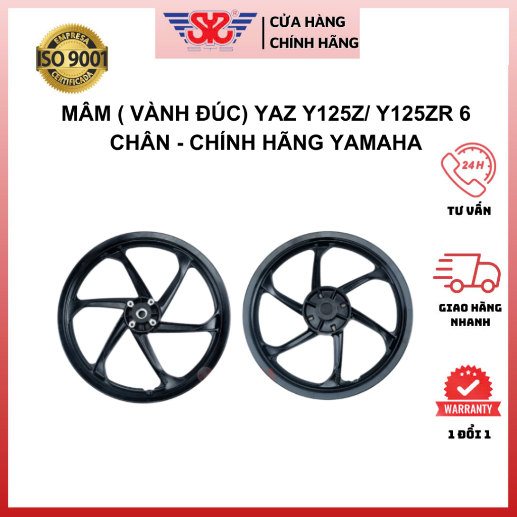 Mâm ( Vành đúc) Yaz Y125Z/ Y125ZR 6 chân - Chính hãng Yamaha | Shopee ...