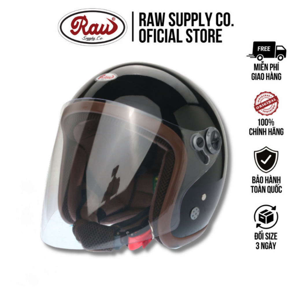 Mũ bảo hiểm 3/4 Raw Coco màu trơn dành cho người đi xe máy Arrow ...