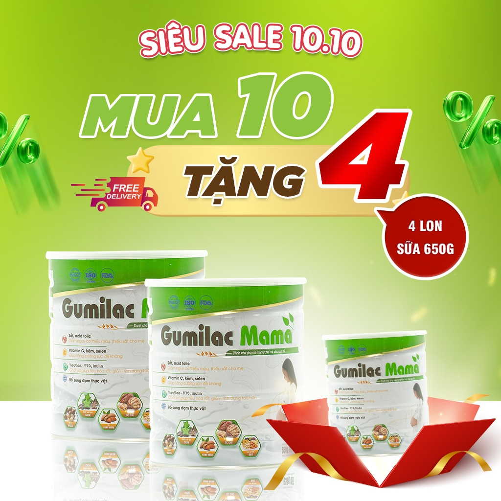 Sữa Hạt Dành Cho Mẹ Bầu Gumilac Mama SP10 - Mua 10 Lon 650g tặng 04 Lon ...