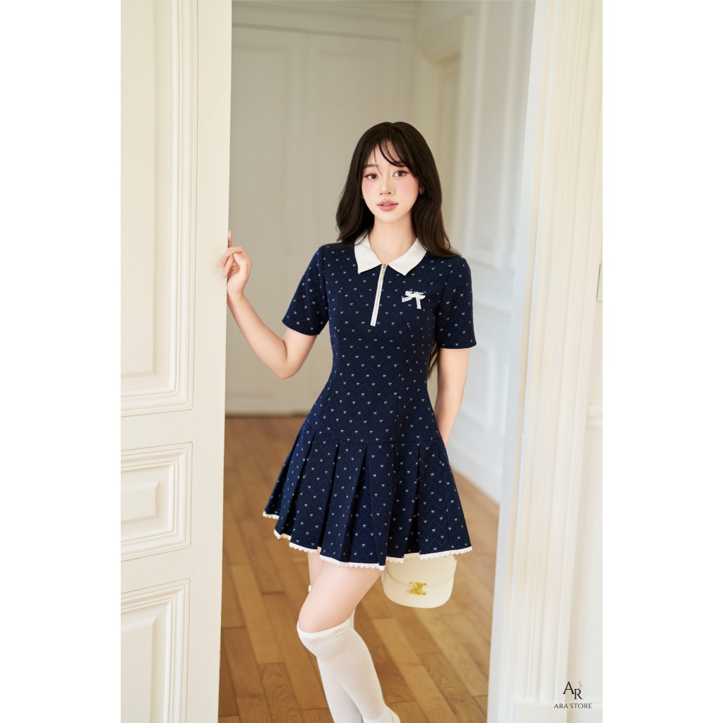 Ara - Váy thiết kế xòe xếp li cổ sơ mi khóa Cara Dress V76 | Shopee ...