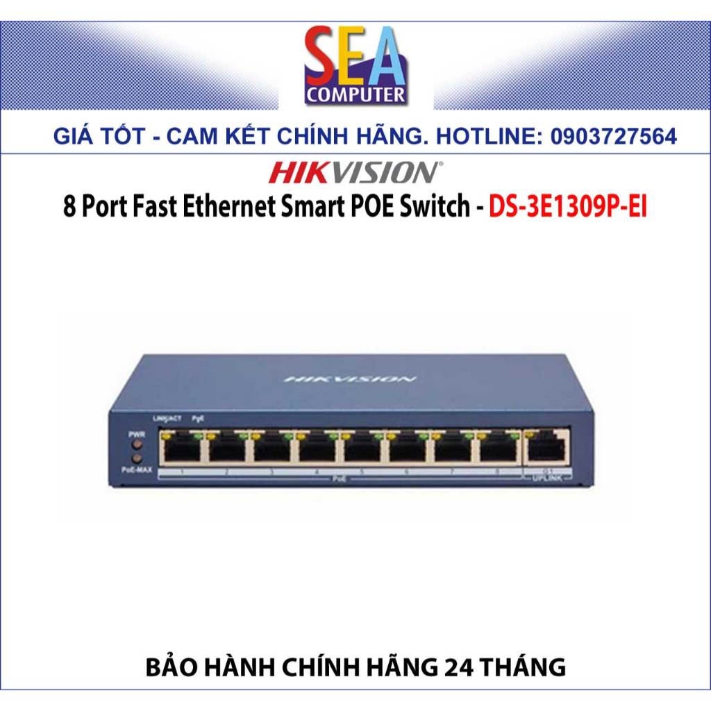 HIKVISION 8 Port Fast Ethernet Smart POE Switch - DS-3E1309P-EI | Shopee Việt Nam