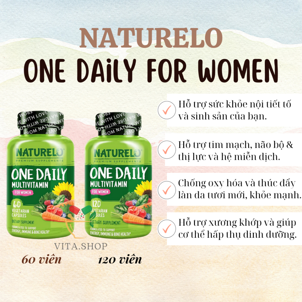 Naturelo One Daily Women's Multivitamin Viên bổ sung Vitamin tổng hợp ...