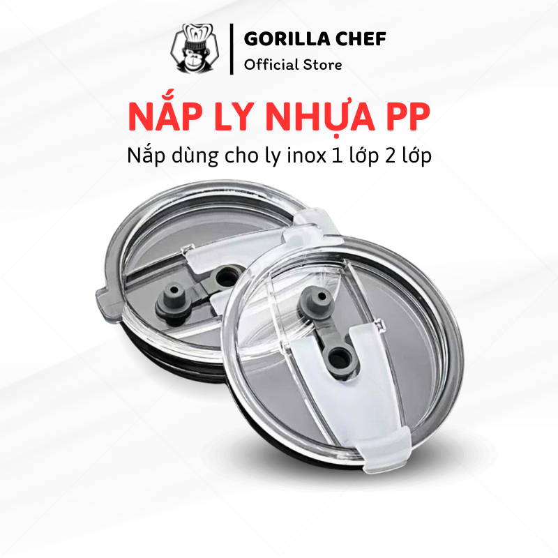 Nắp ly nhựa PP dùng cho ly inox 260-500ml GORILLA CHEF nắp kín chắc ...