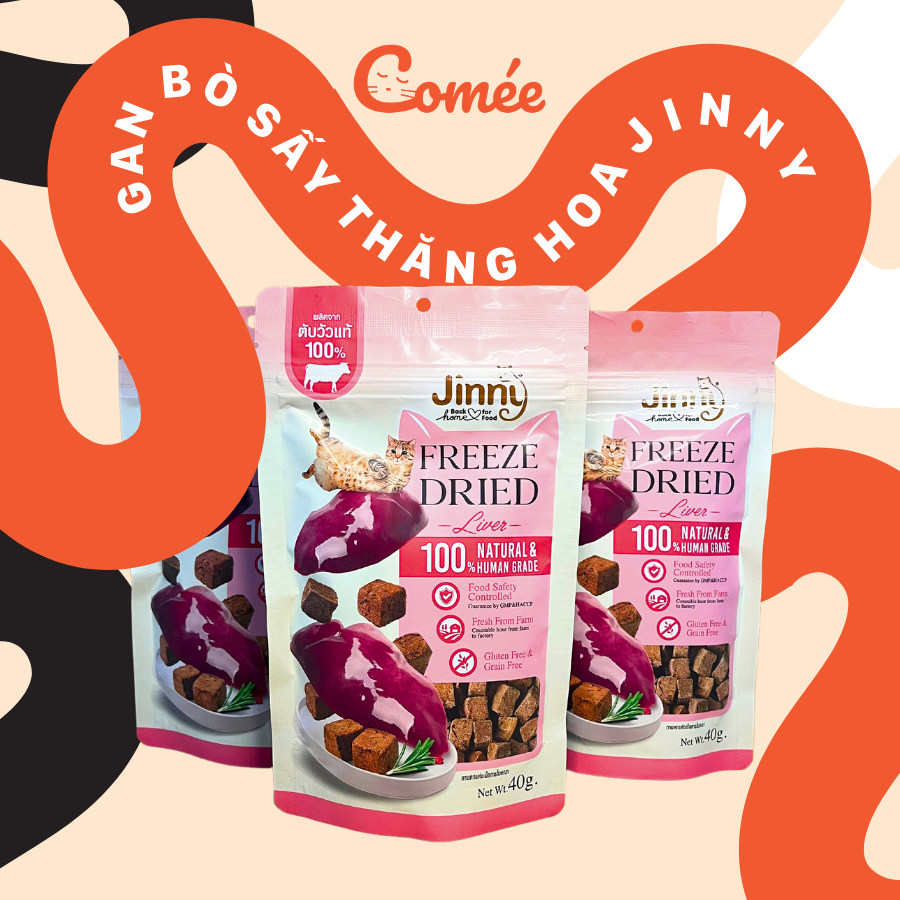 [Comee] JINNY Gan bò sấy thăng hoa đồ ăn vặt cho mèo | Shopee Việt Nam