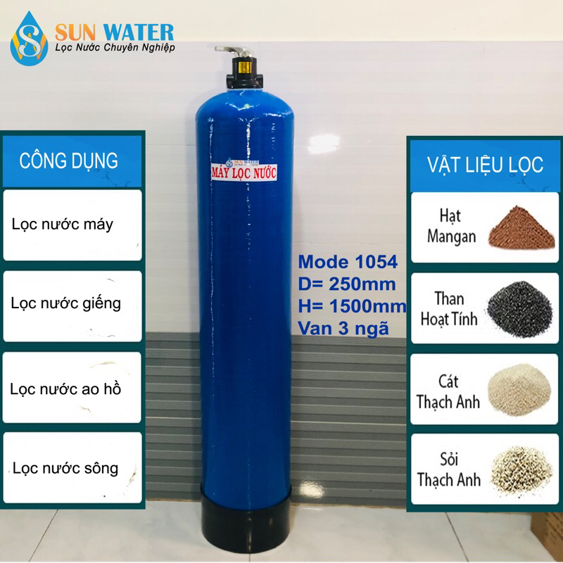 Cột lọc thô Composite 1054 full vật liệu lọc van 3 ngả | Shopee Việt Nam