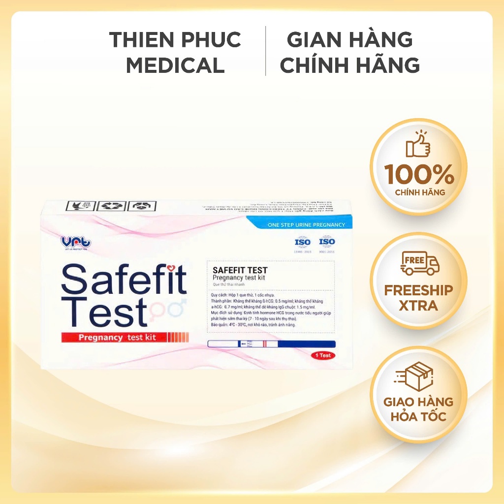 Que thử thai nhanh Safefit Test (Hộp 1 que + 1 cốc nhựa) | Shopee Việt Nam