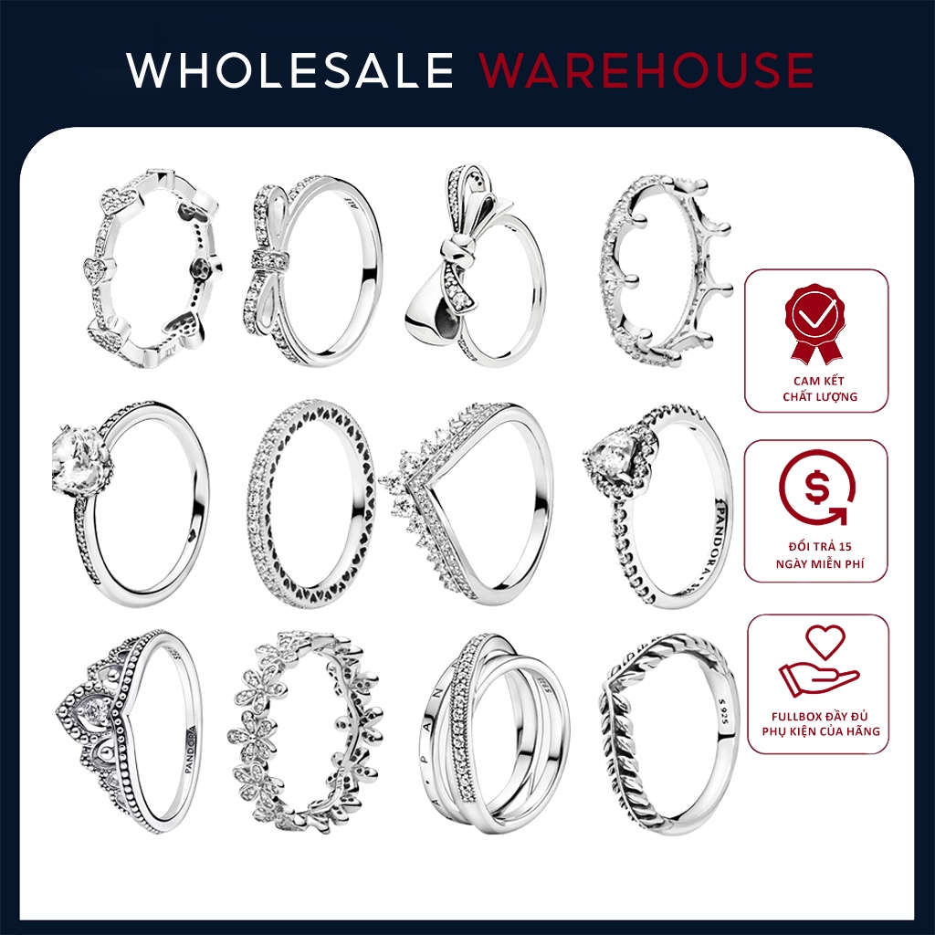 Nhẫn bạc nữ 12 mẫu s925 Silver Ring-NO BOX | Shopee Việt Nam