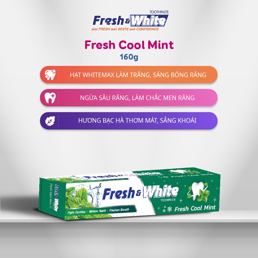 Kem Đánh Răng Fresh & White 160g Bạc Hà - Fresh Cool Mint | Shopee Việt Nam