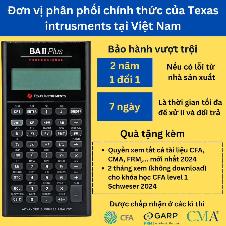 Texas Instruments Máy Tính Tài chính BA II Plus Professional, Fullbox ...