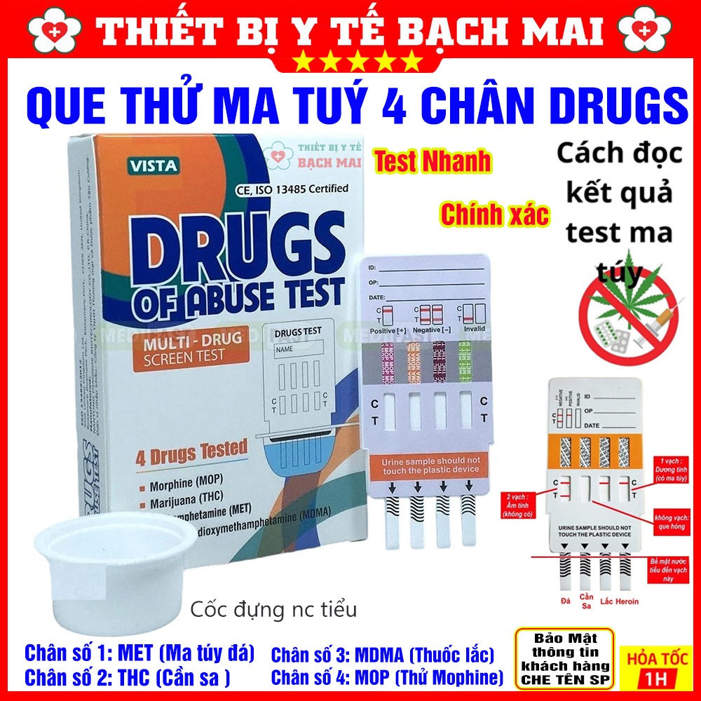 QUE THỬ MA TÚY TỔNG HỢP - QUE THỬ MA TÚY ĐÁ - TEST THỬ 4 CHẤT GÂY ...