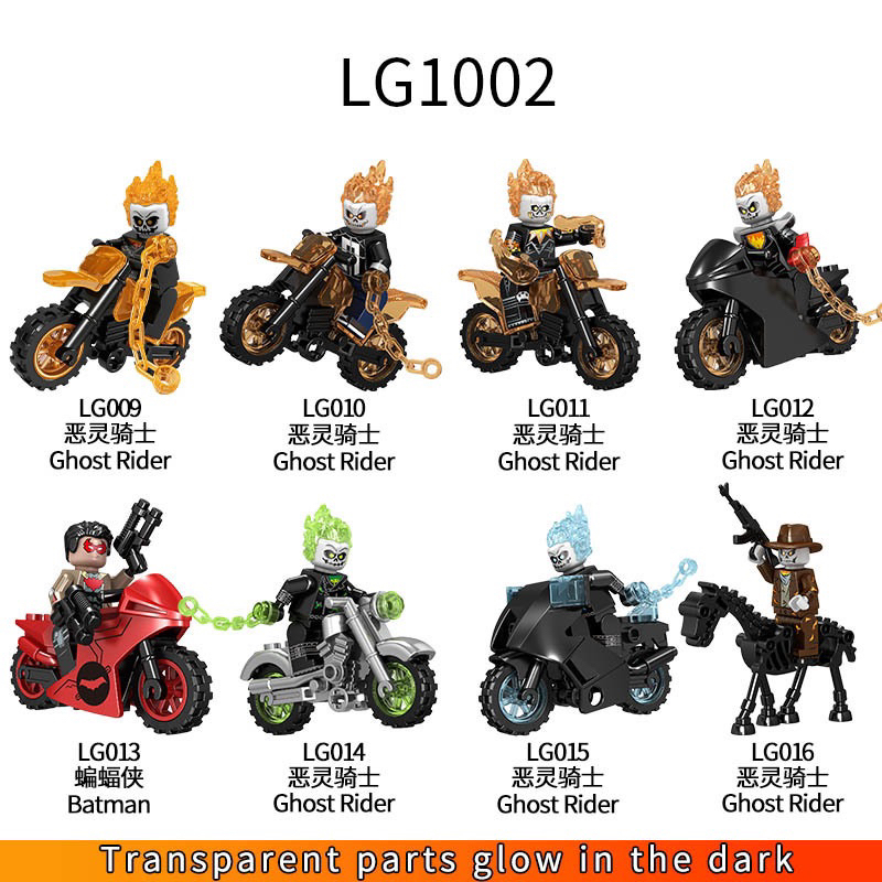 LG 1002 Marvel Superheroes Minifigures Ghostrider mô hình lắp ráp nhân ...