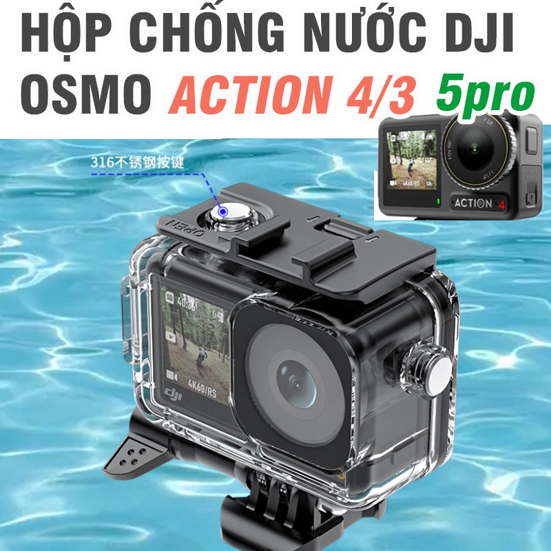 Hộp chống nước máy quay hành động Dji Osmo action 5pro Action4 Action 3 bằng nhựa mica trong ...