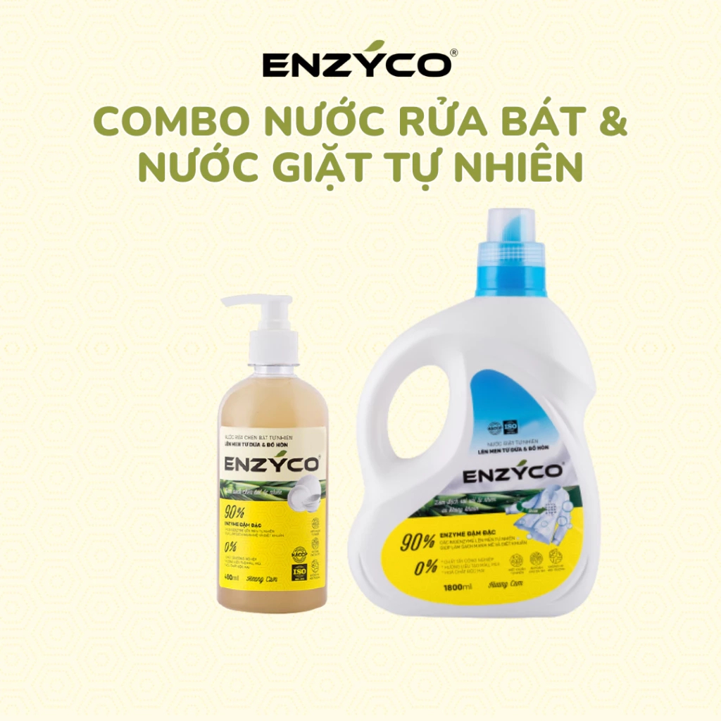 Combo Nước Rửa Bát Và Nước Giặt Sinh Học ENZYCO 90% Enzyme Từ Dứa 식기 ...