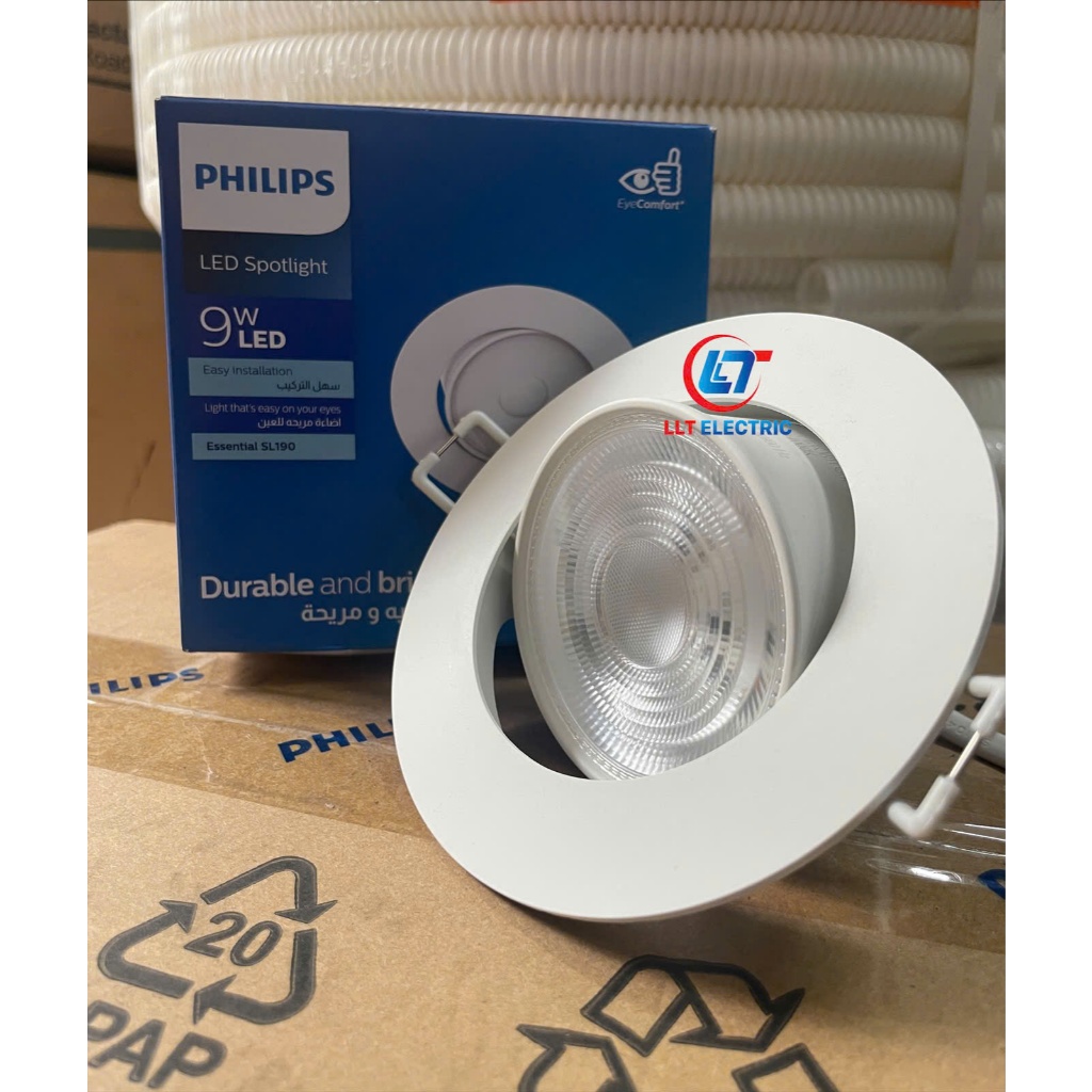 Đèn led âm trần chiếu điểm spotlight philips, dòng SL190 RD 070 MB 5.5w và 9w - hàng chính hãng ...